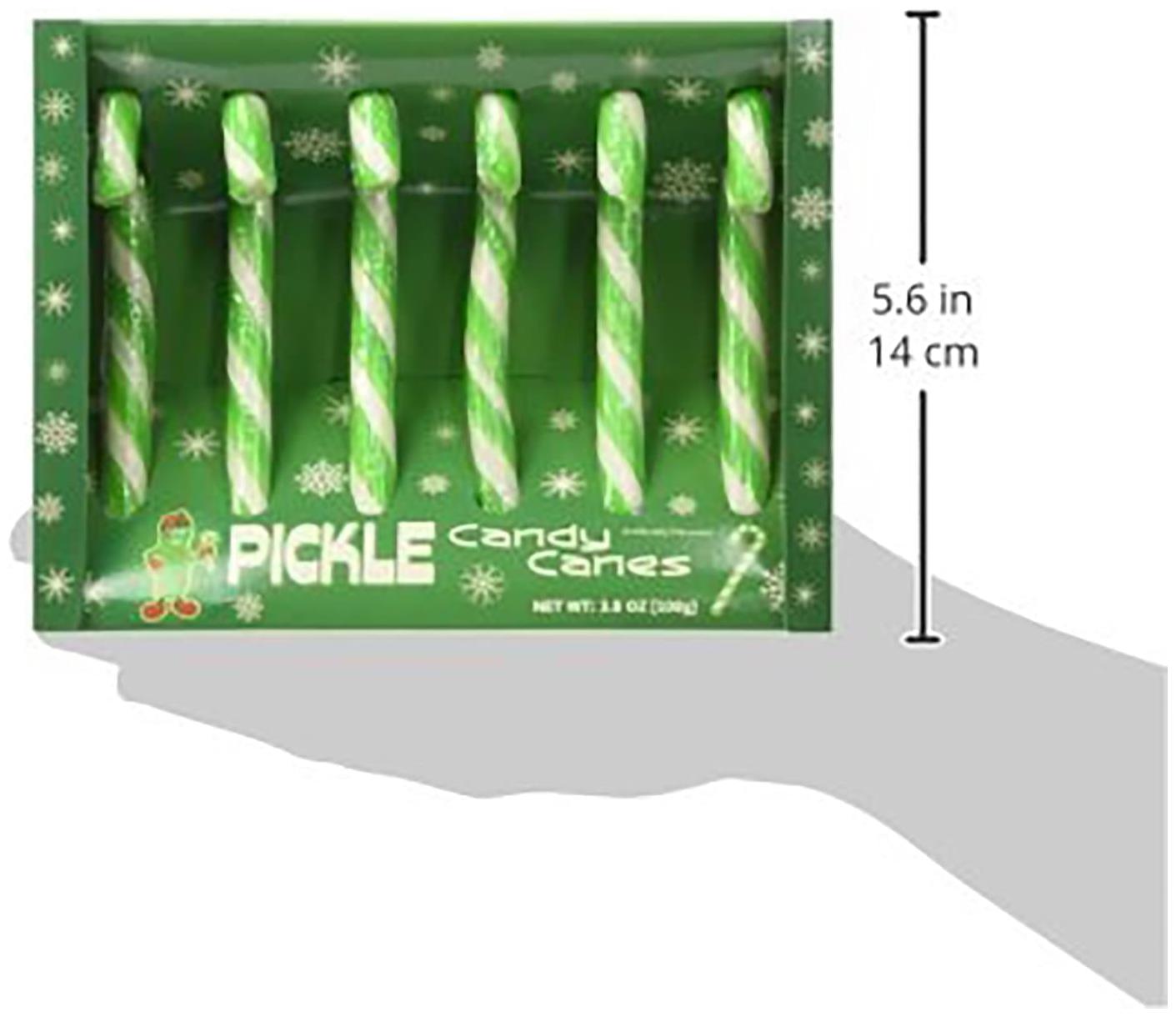 Pickle Flavored Candy Canes Box Of 6