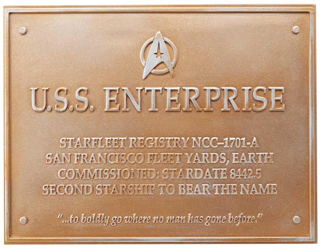 Star Trek Discovery USS Enterprise NCC-1701-A Dedication Plaque Replica ...