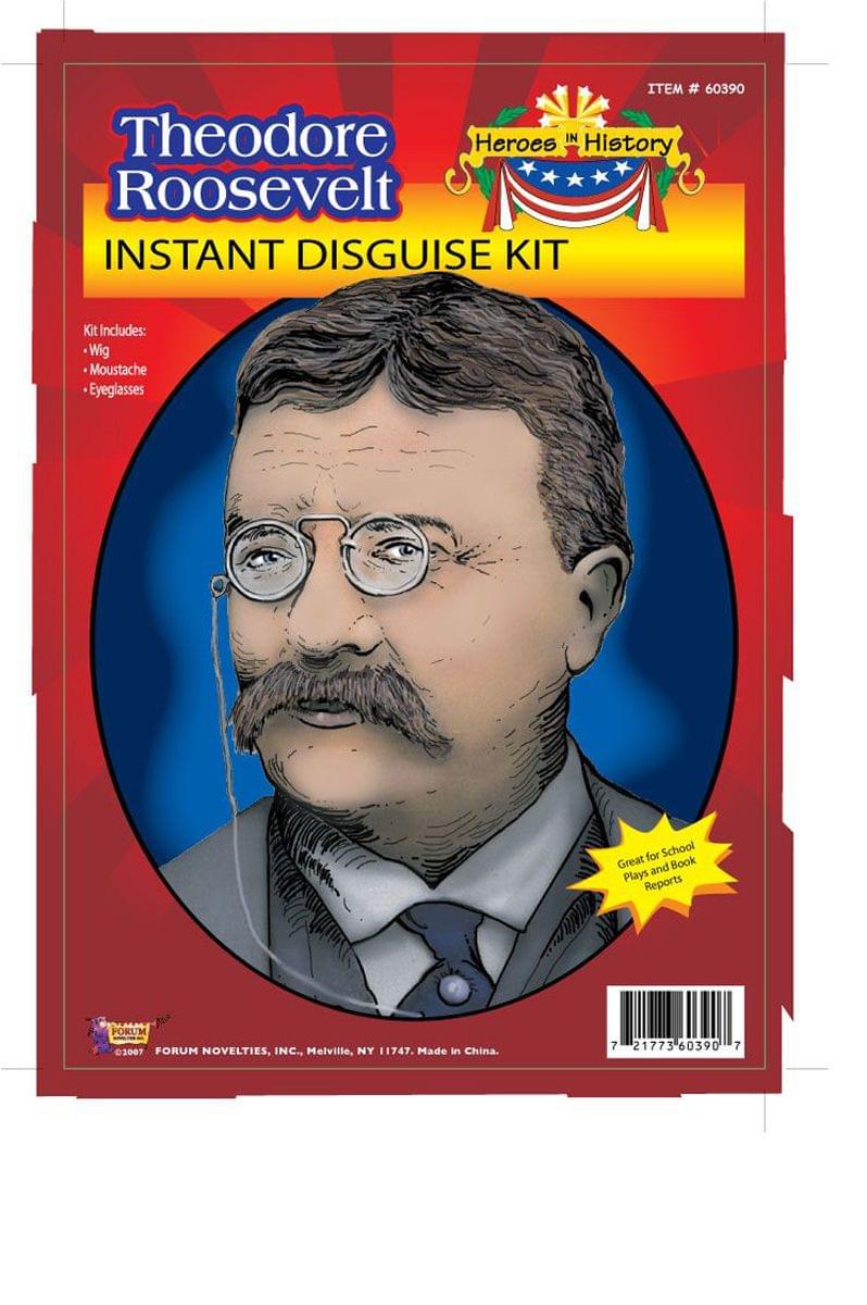 Theodore Roosevelt Wig Moustache Glasses Disguise Adult Costume Kit ...