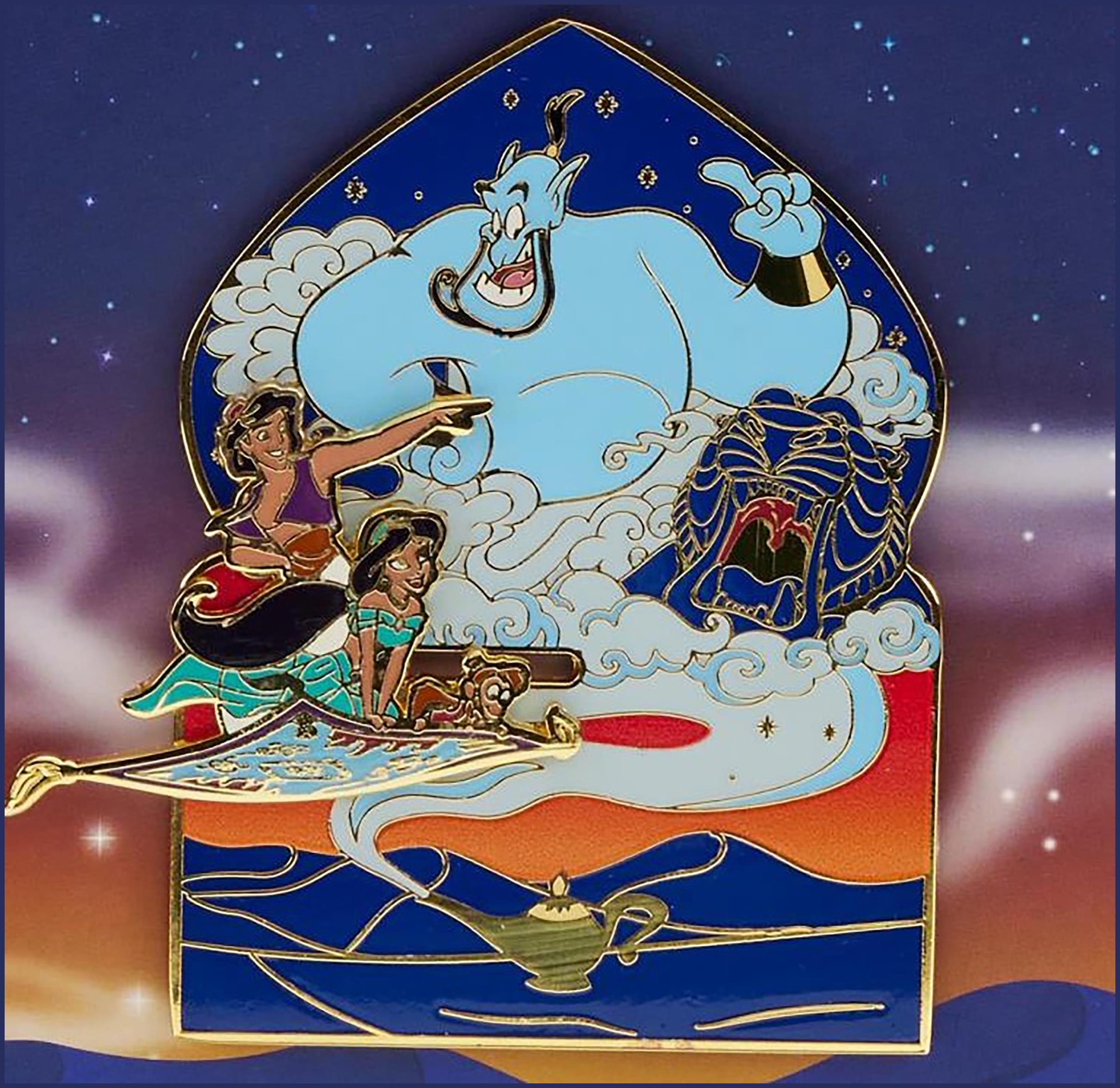 Disney Aladdin 30th Anniversary 3 Inch Sliding Enamel Pin - ToyHo.com