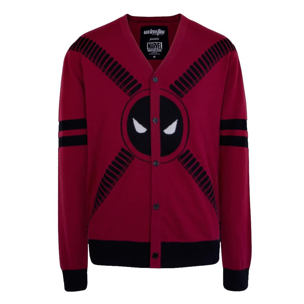 Deadpool 5 Button Adult Cardigan Sweater - ToyHo.com