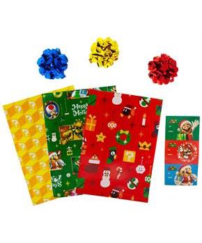 Super Mario Bros. 9-Piece Holiday Wrapping Paper Kit - ToyHo.com